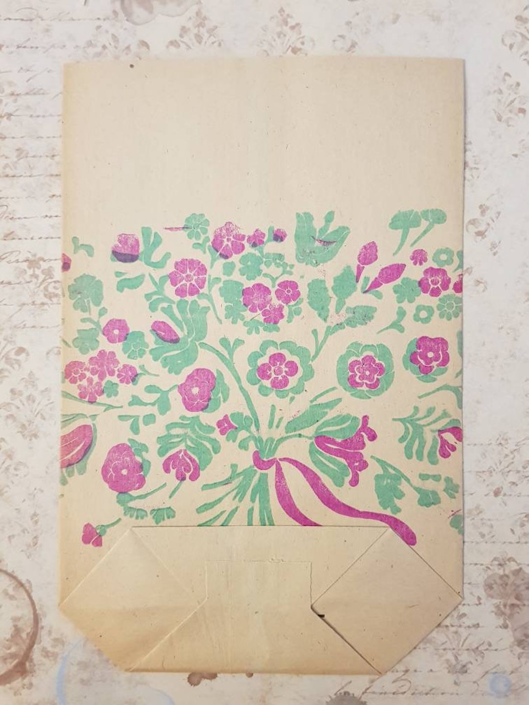 Very Rare Vintage Paper Bags With a Gorgeous Floral Print - Etsy
