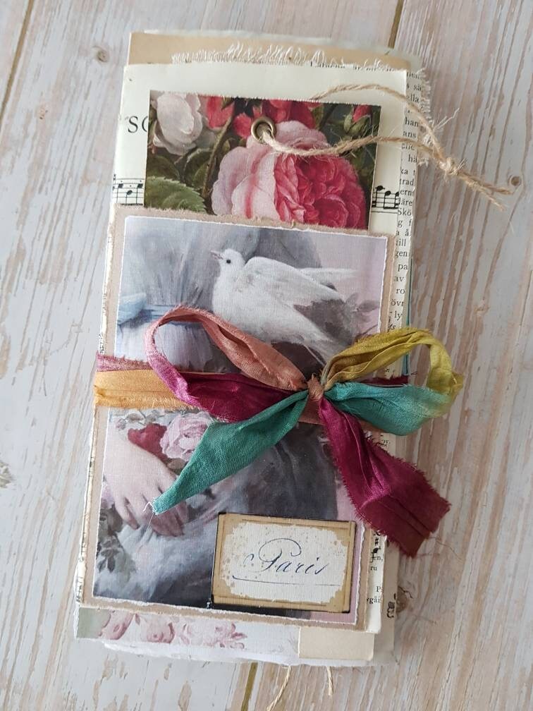 Flip Flop Journal Vintage Digital Collage Junk Traveler's Notebook - Etsy