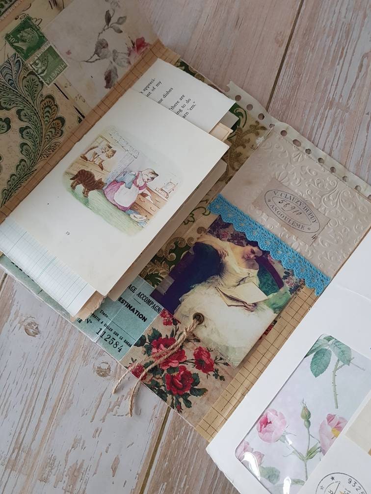 Flip Flop Journal Vintage Digital Collage Junk Traveler's Notebook - Etsy