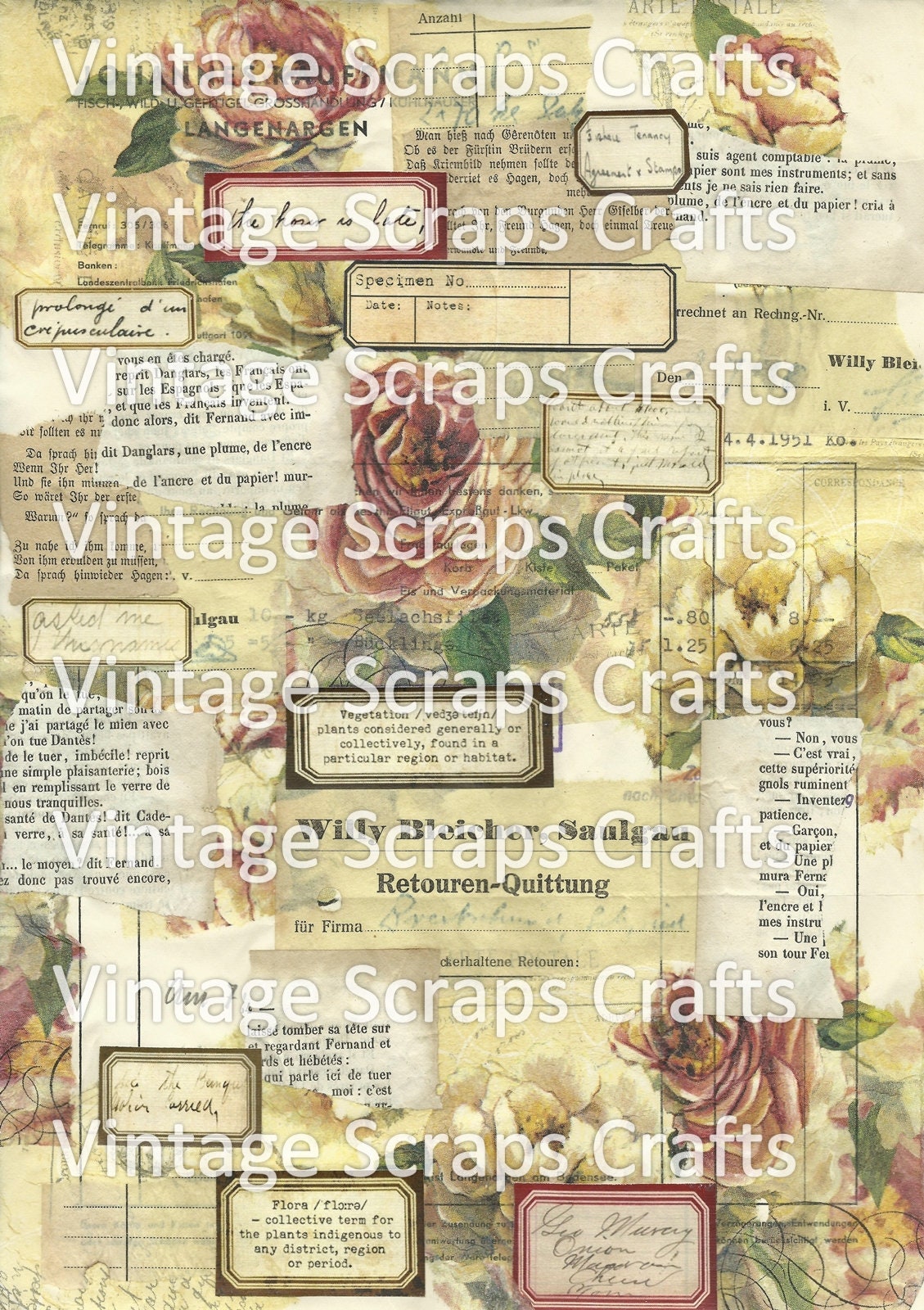 Collaged Backgrunds Set 7 Backgrounds Digital Download - Etsy