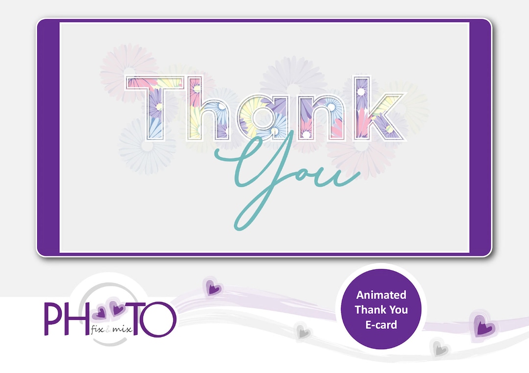 Electronic Thank You Card, Animated Digital Thank You E Card for Phone ...
