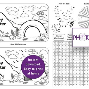 Easter Activity Print With Puzzles, Includes Spot the Difference, Word ...