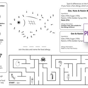 Allergy Fun Activity Puzzles to Introduce Food Allergies, Includes Word ...