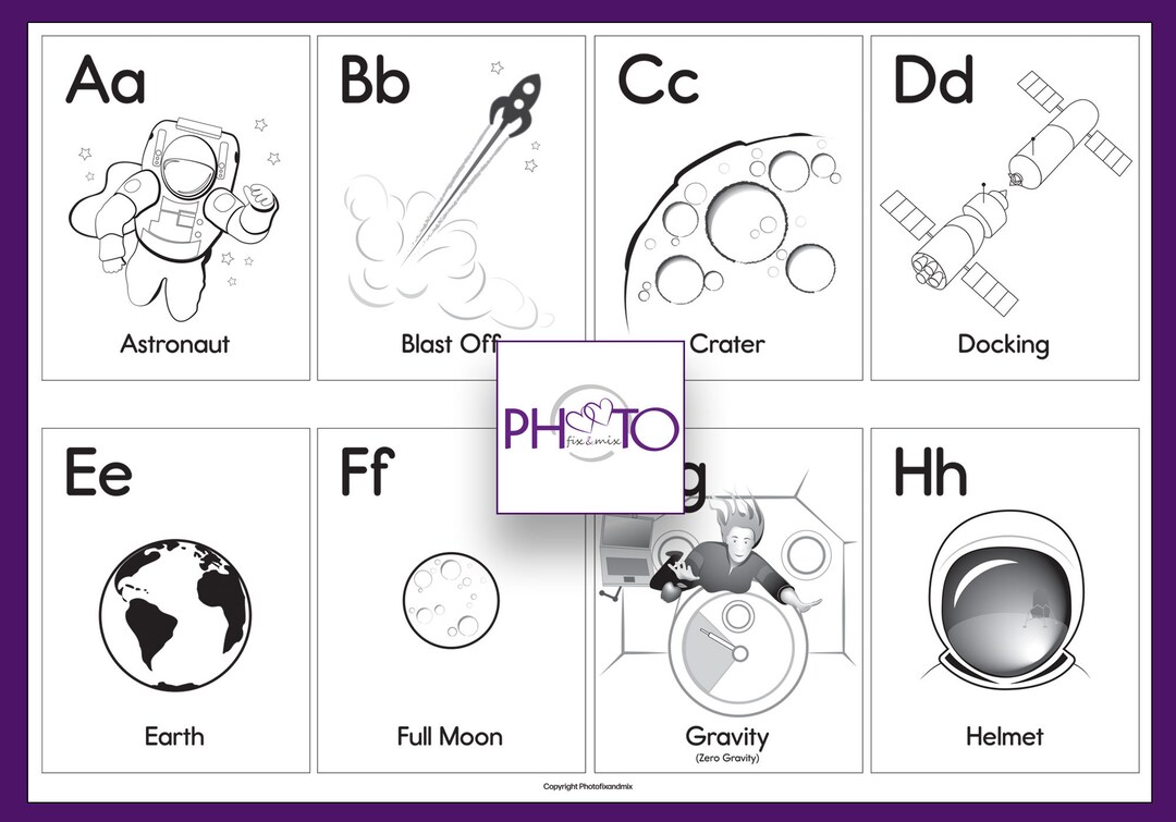 Space Flashcards, Alphabet Printable Flashcards Instantly Downloadable ...