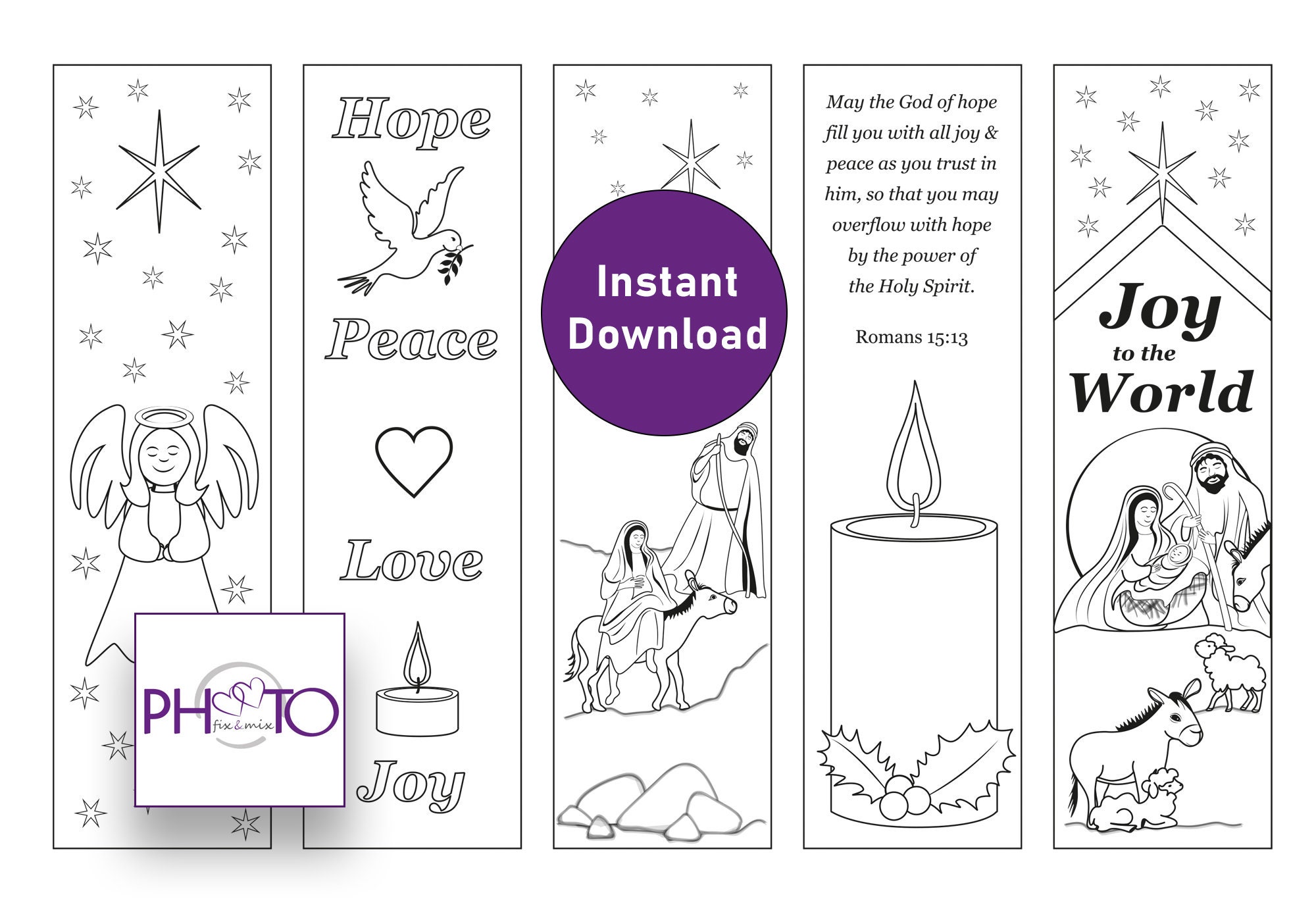 Nativity Bookmarks, Colouring Bible Verse Bookmarks, Christian ...