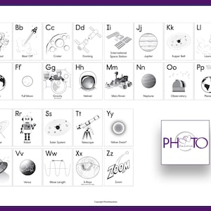Space Flashcards, Alphabet Printable Flashcards Instantly Downloadable ...
