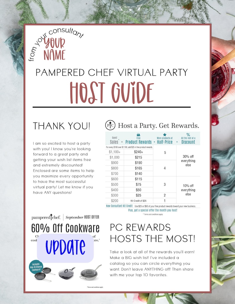 Pampered Chef Host Packet - Etsy