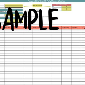 Digital Pampered Chef Party Tracker spreadsheet - Etsy