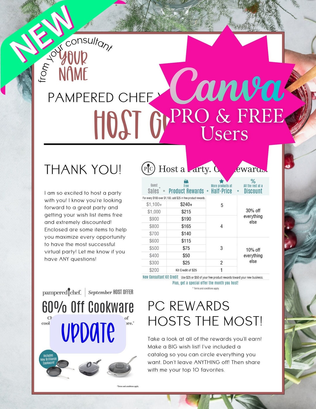 Pampered Chef Host Packet - Etsy