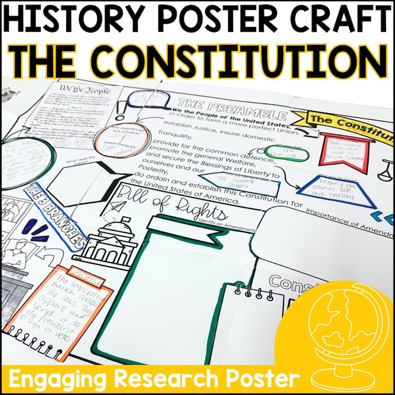 The Constitution Poster Craft History Research Groups Activity Grades 3 ...