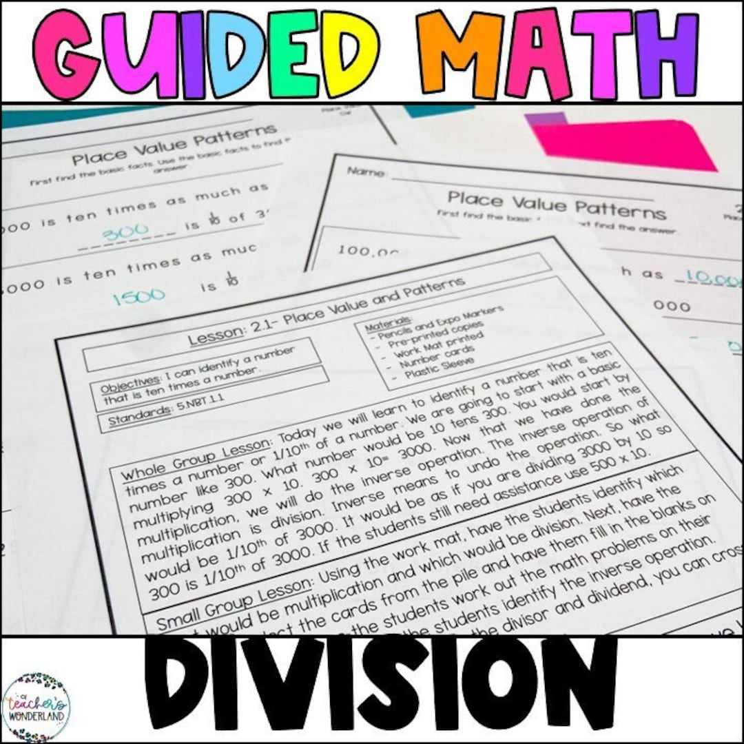 Whole Number Division Fifth Grade Guided Math Lessons & Small Groups - Etsy