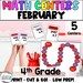 Valentine's Day February Math Centers for 4th Grade Math Games Low Prep ...