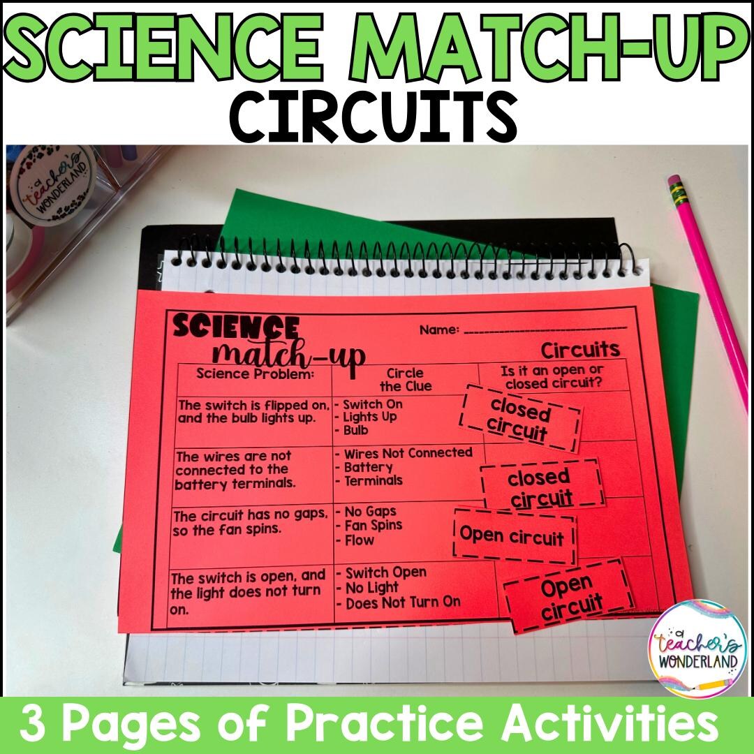 Circuits Science Sorts Centers Review Interactive Notebook Review - Etsy