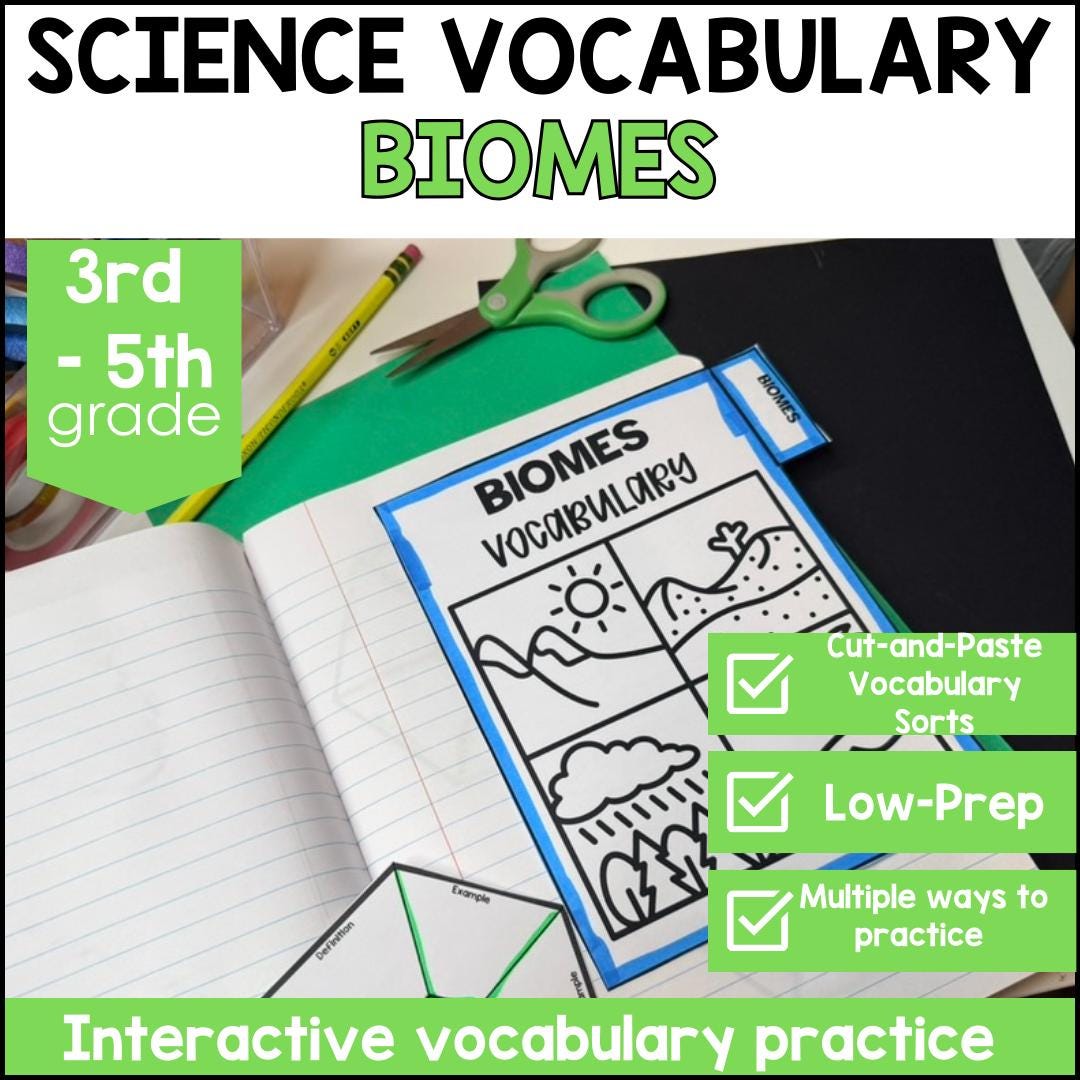4th and 5th Grade Biomes - Science Vocabulary Activities and Practice ...