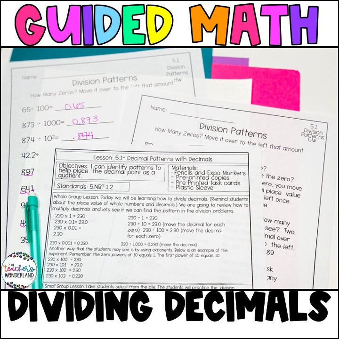 Dividing Decimals Fifth Grade Guided Math Lessons, Small Groups & More ...