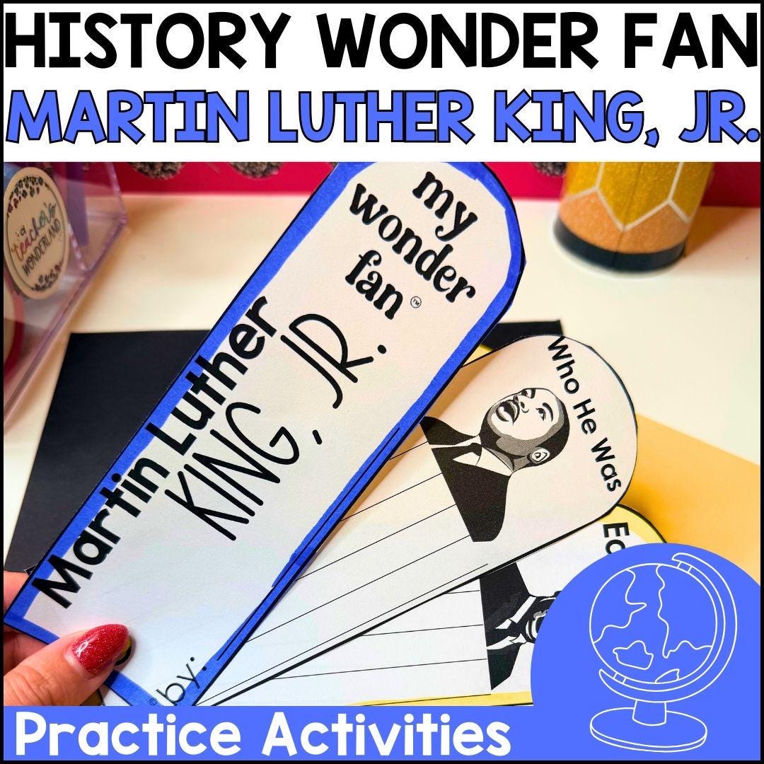 Martin Luther King, Jr. MLK Social Studies History Fact Fan Craftivity ...