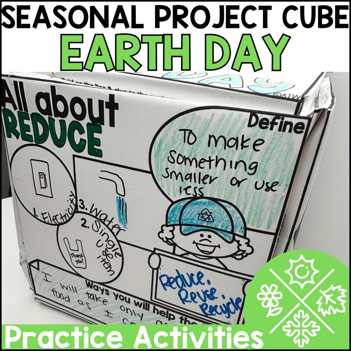 Earth Day Craft - 3D Project Cube *april Craftivity* Research Project ...