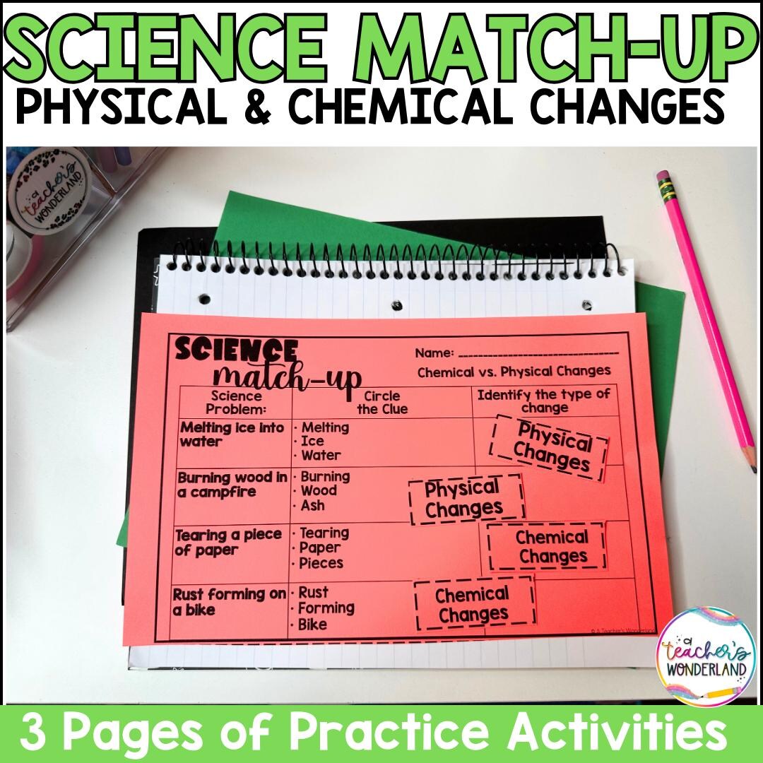 Physical & Chemical Changes Science Sorts Centers Review Interactive ...