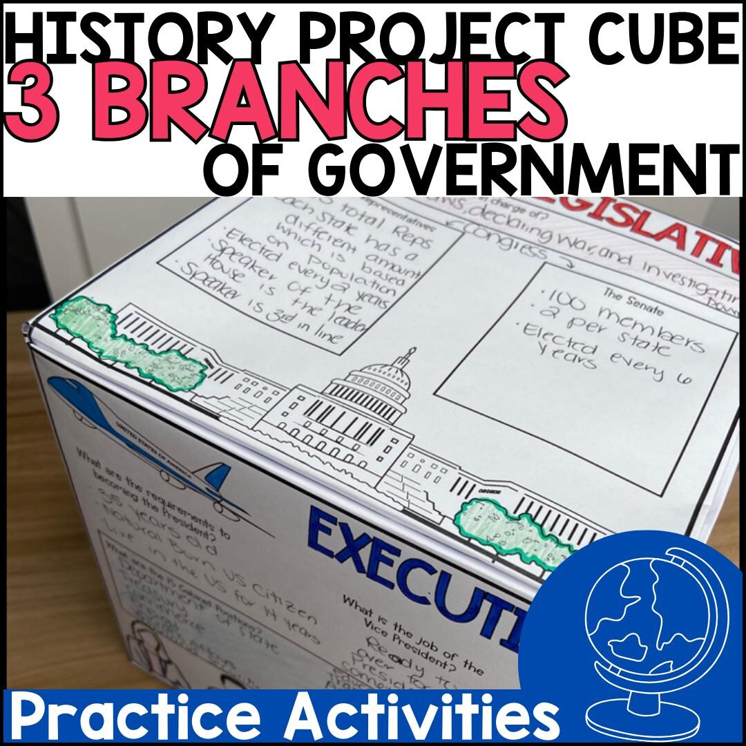 3 Branches of Government 3D Project Cube *history Craftivity* - Etsy