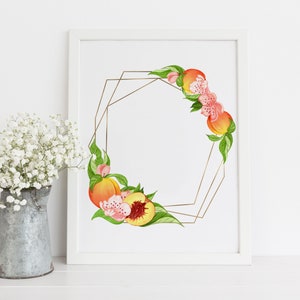 Peach Golden Wreath Clipart. Peach Wreath Clipart. Peach Frames. Summer ...