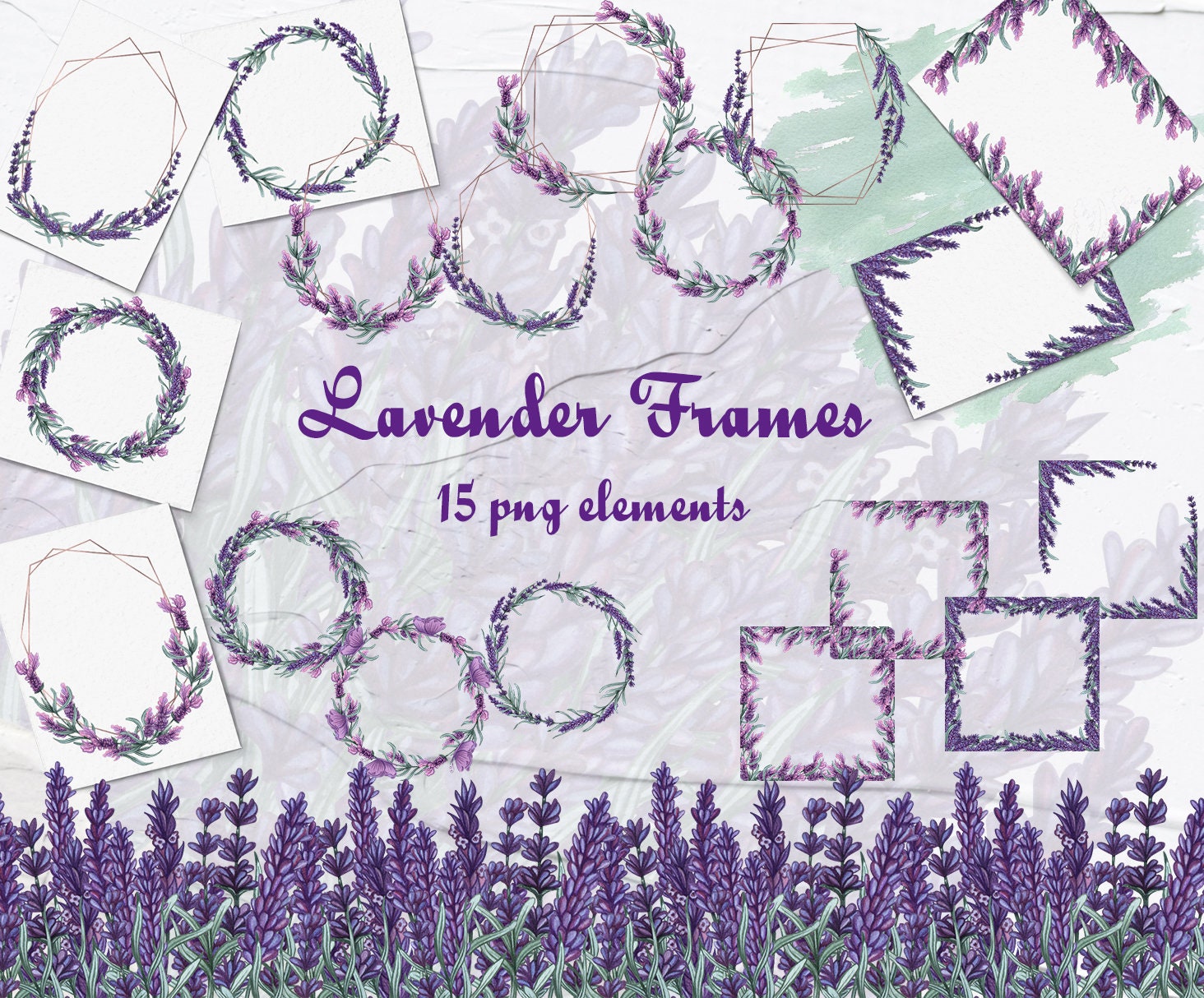 Lavender Frames Clipart, Lavender Wreath Clip Art, Lavender Clipart ...