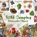 Camping Watercolor Clipart. Woodland Camping Clipart. Watercolor Wild ...