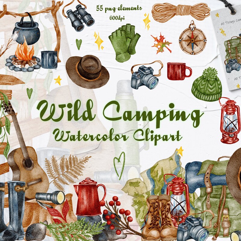 Camping Clipart - Etsy