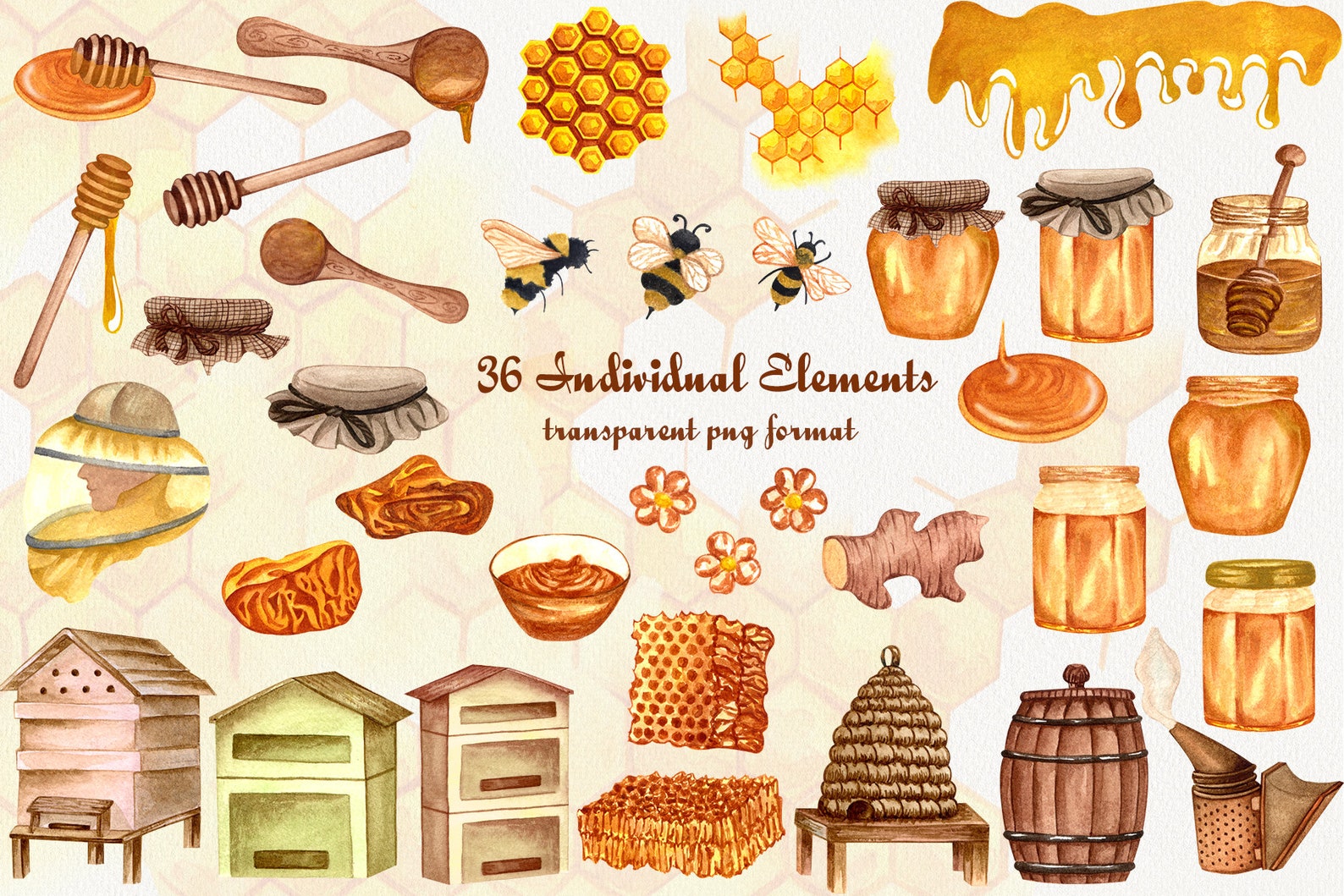 Bee Watercolor Clipart Honey Watercolor Clipart Bees Clip - Etsy