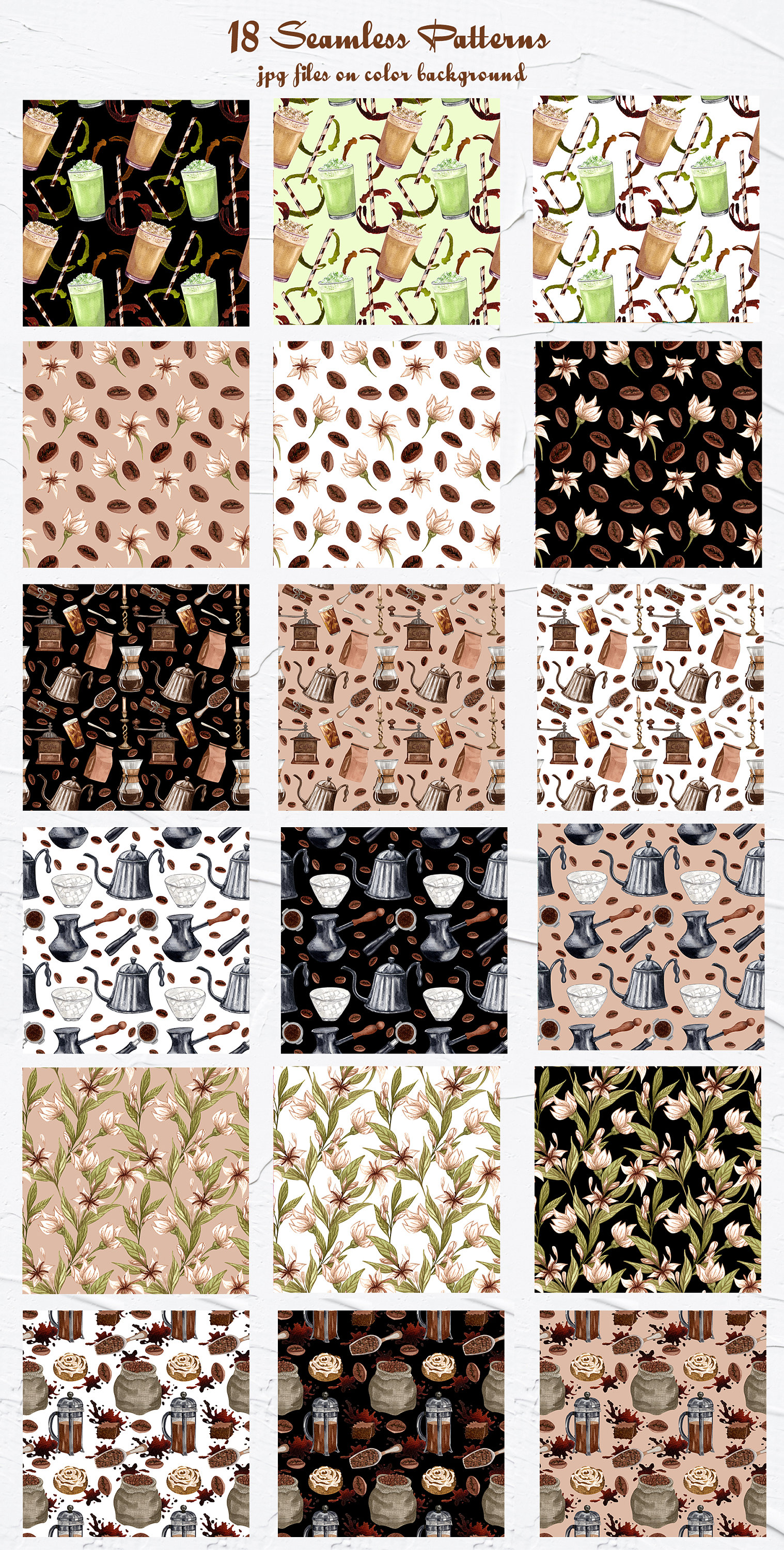 Coffee Digital Paper. Coffee Seamless Pattern. Vintage Coffee - Etsy