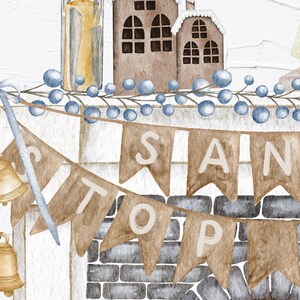Farmhouse Christmas Clipart. Rustic Christmas. Christmas Fireplace ...