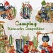 Camping Watercolor Clipart. Woodland Camping Clipart. Watercolor Wild ...