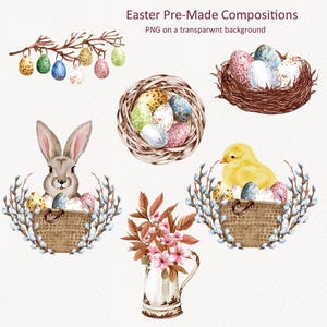 Easter Watercolor Clipart. Farmhouse Easter. Spring Decor . Watercolor ...