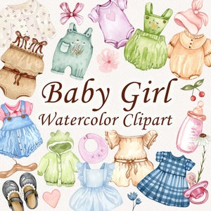 Baby Girl Watercolor Clipart. Boho Baby Watercolor Clipart. Family ...