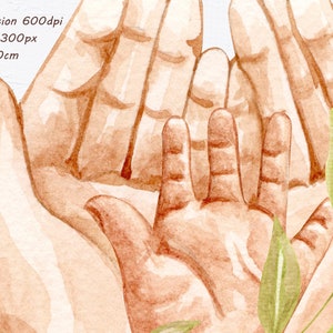 Hands Watercolor Clipart. Family Hands Clipart. Holding Hands. Family ...