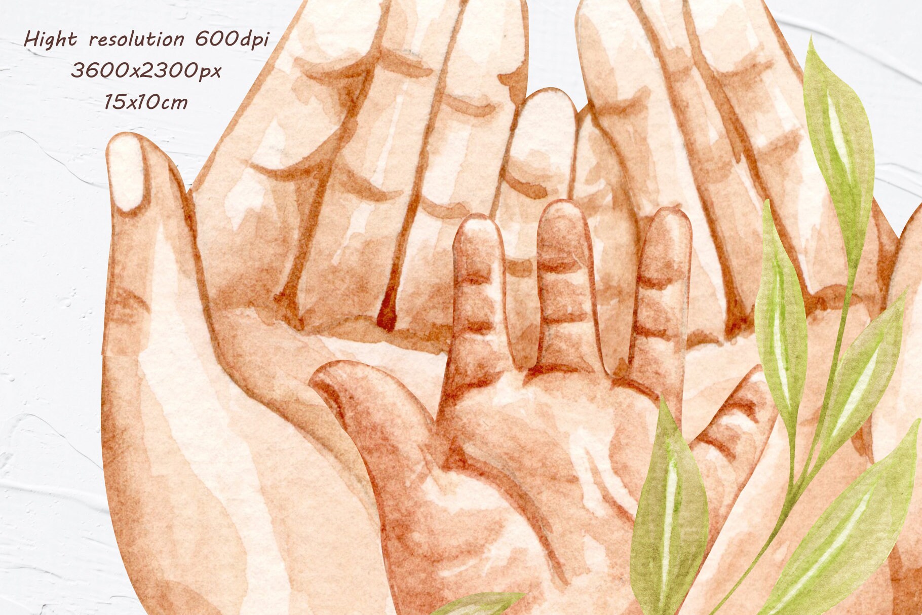 Hands Watercolor Clipart. Family Hands Clipart. Holding Hands. Family ...
