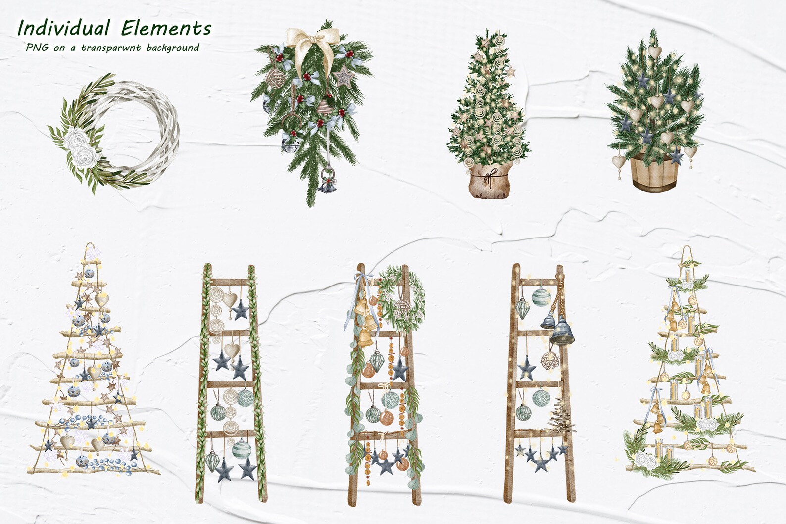 Christmas Tree Watercolor Clipart. Watercolor Pine Tree - Etsy