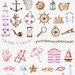 Nautical Watercolor Clipart. Ocean Watercolor Clipart. Marine Clipart ...