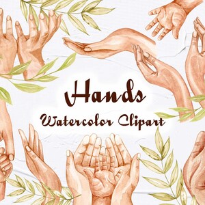 Hands Watercolor Clipart. Family Hands Clipart. Holding Hands. Family ...