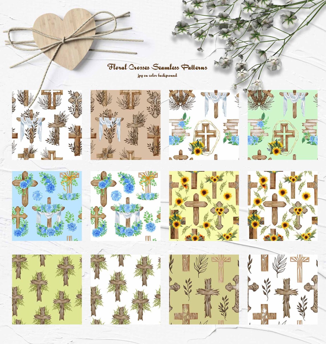 Religious Digital Paper. Christian Easter Seamless Patterns. - Etsy