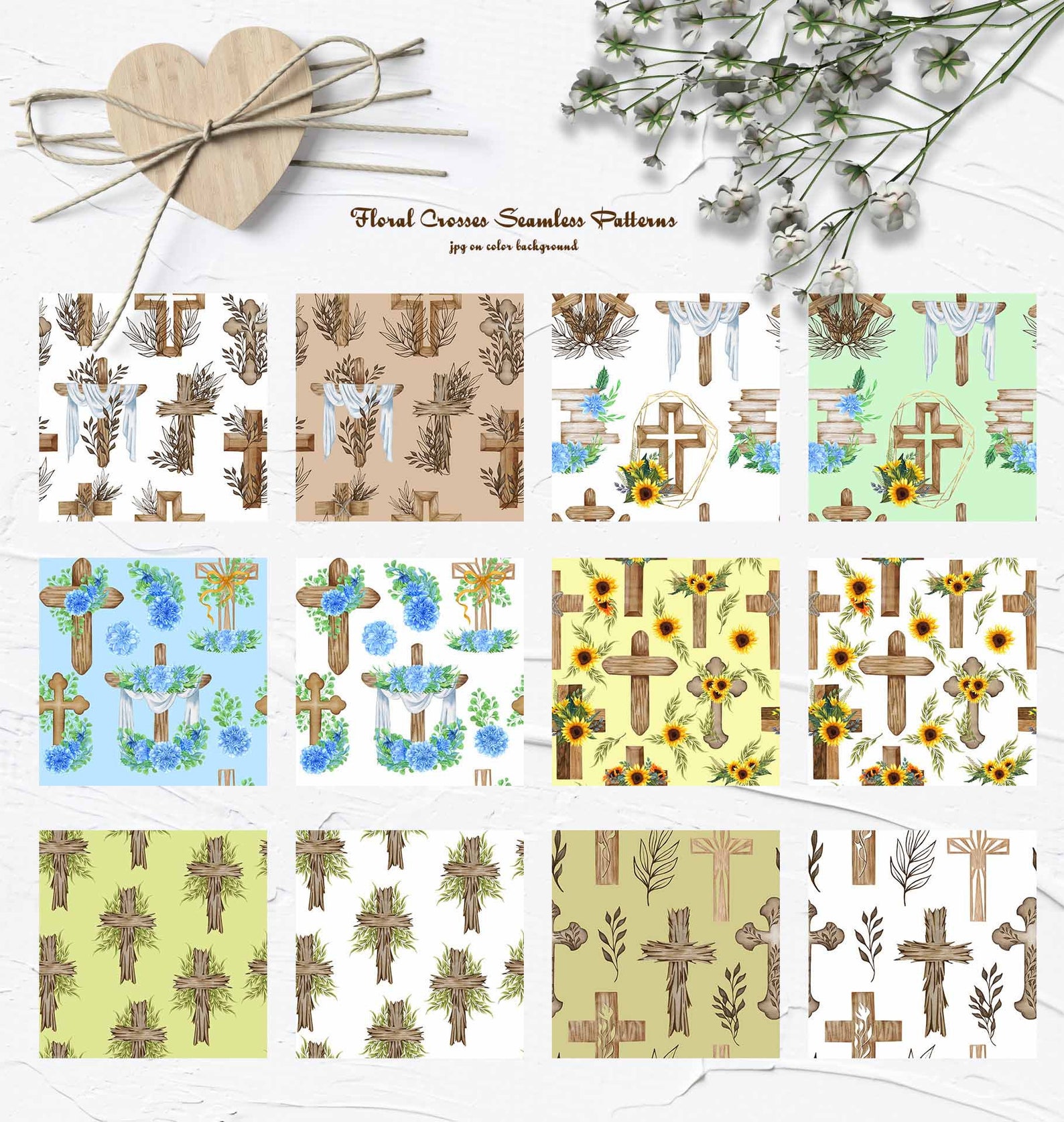 Religious Digital Paper. Christian Easter Seamless Patterns. - Etsy