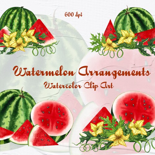 Watercolor Watermelon Clipart Set for Summer Party - Etsy