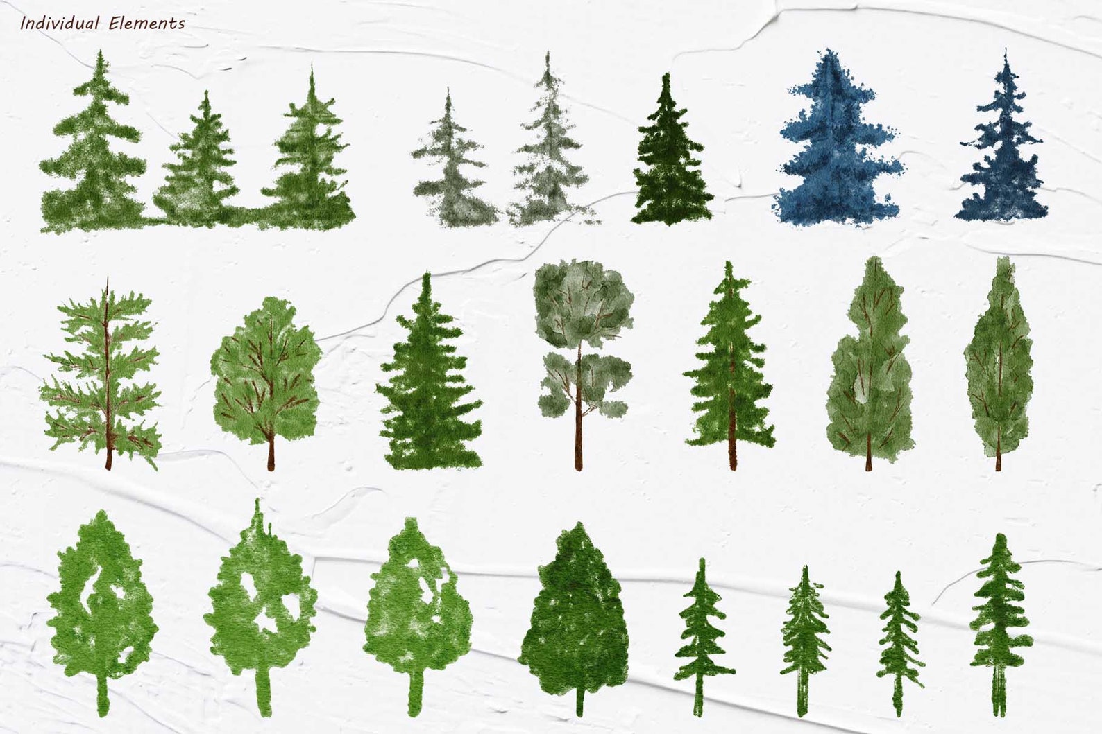 Forest Watercolor Clipart. Landscape Watercolor Clipart. - Etsy