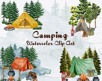 Camping Svg Clipart. Woodland Camping Clipart. Vector Wild Camping ...