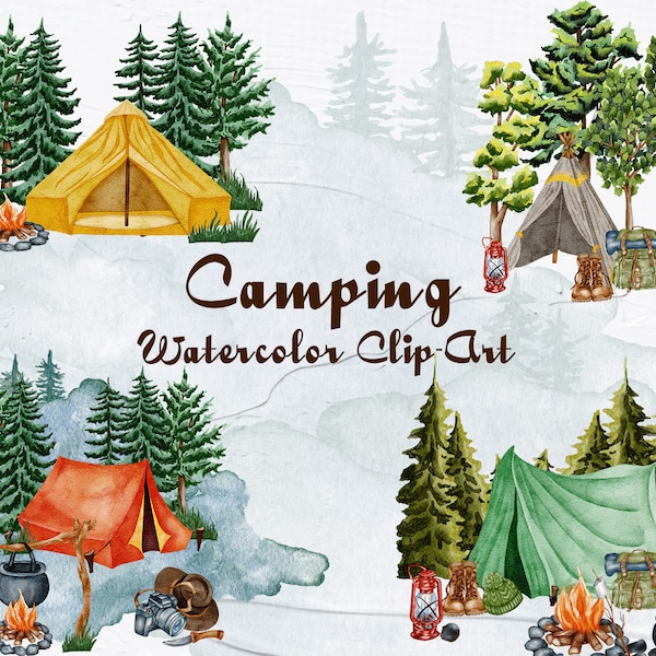 Camping Tent Clipart - Etsy