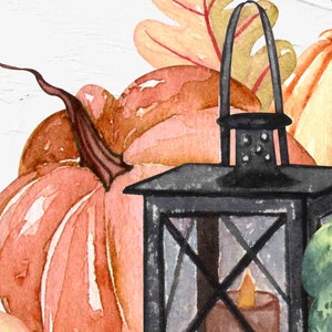 Watercolor Pumpkin Thanksgiving Clipart. Autumn Clipart. Rustic ...
