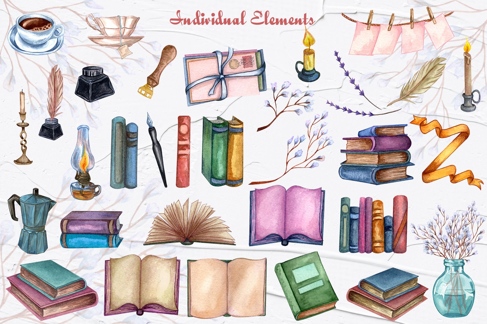Books Watercolor Clipart. School Clipart. Vintage Books - Etsy