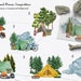 Camping Watercolor Clipart. Woodland Landscape. Watercolor Wild Camping ...