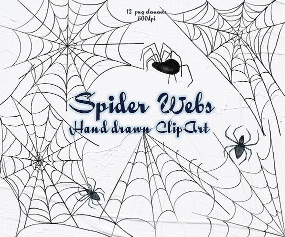 Spiderwebs Halloween Clipart. Watercolor Spiderweb Clipart. - Etsy