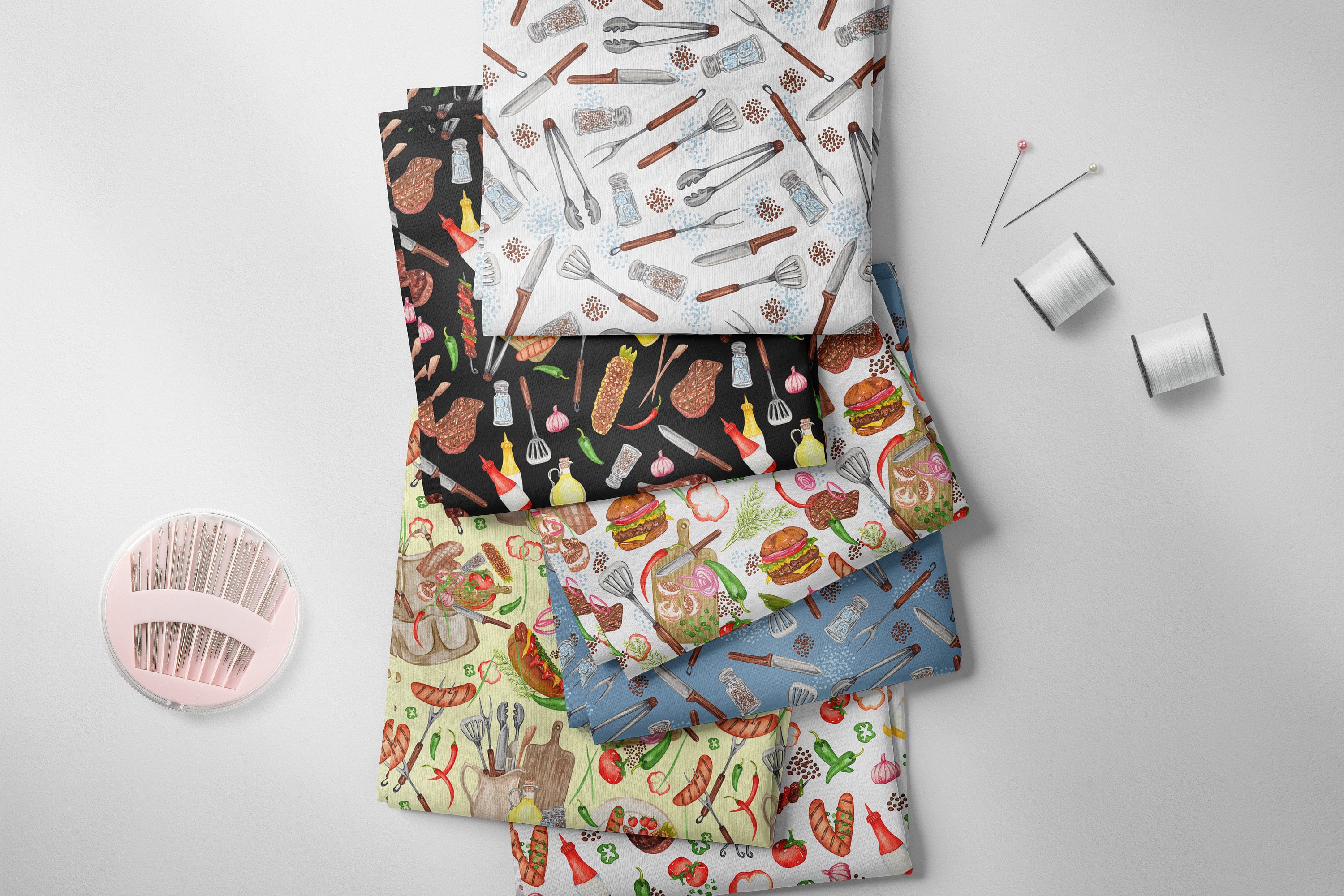 BBQ Digital Papers. Watercolor Picnic Background. Barbeque Walpapers ...