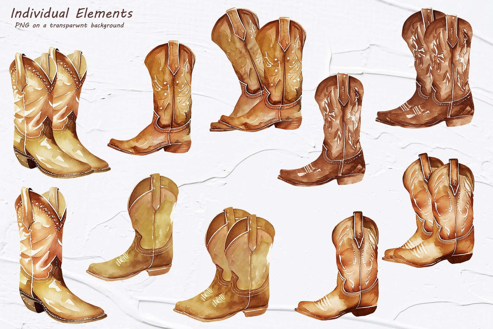 Cowboy Boots Clipart. Floral Boots Clipart. Country Clipart. Rustic ...